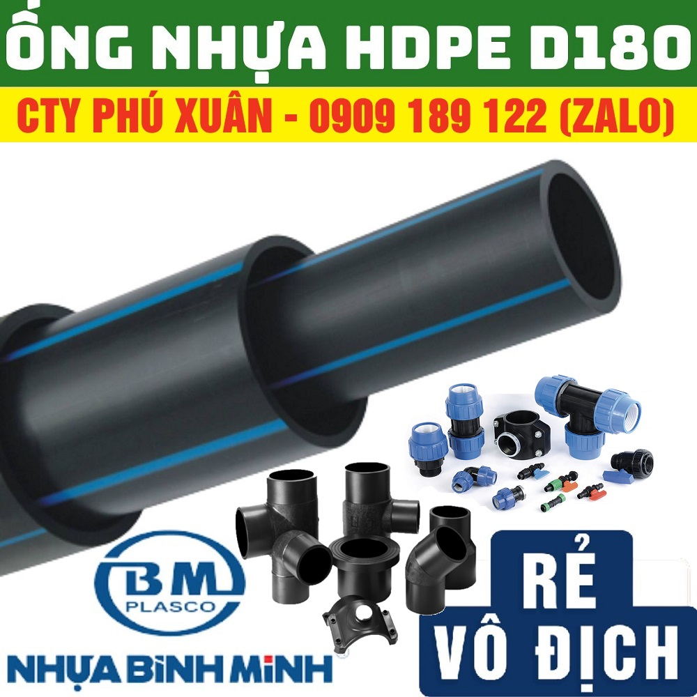 Ống HDPE D180 Bình Minh - Giá Rẻ Vô Địch - Kho Sài Gòn