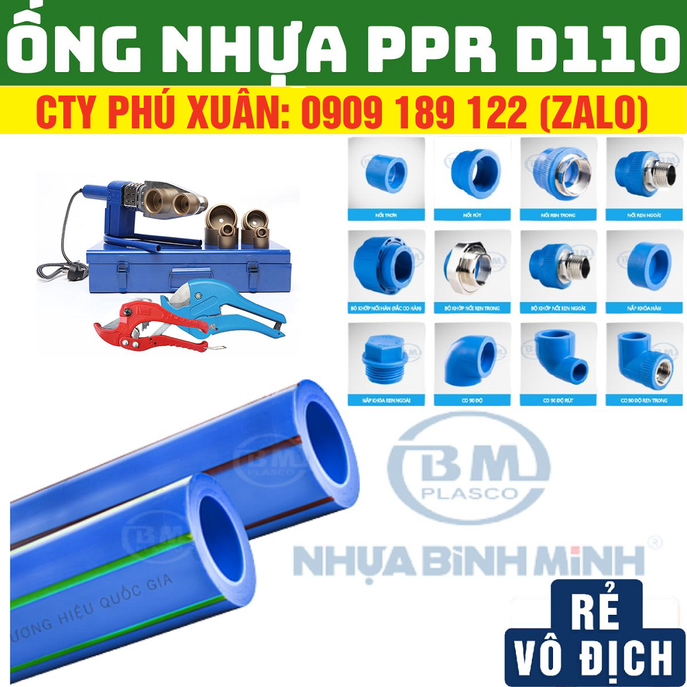 Ống PPR D110 Bình Minh - Giá Rẻ Vô Địch - Kho Sài Gòn