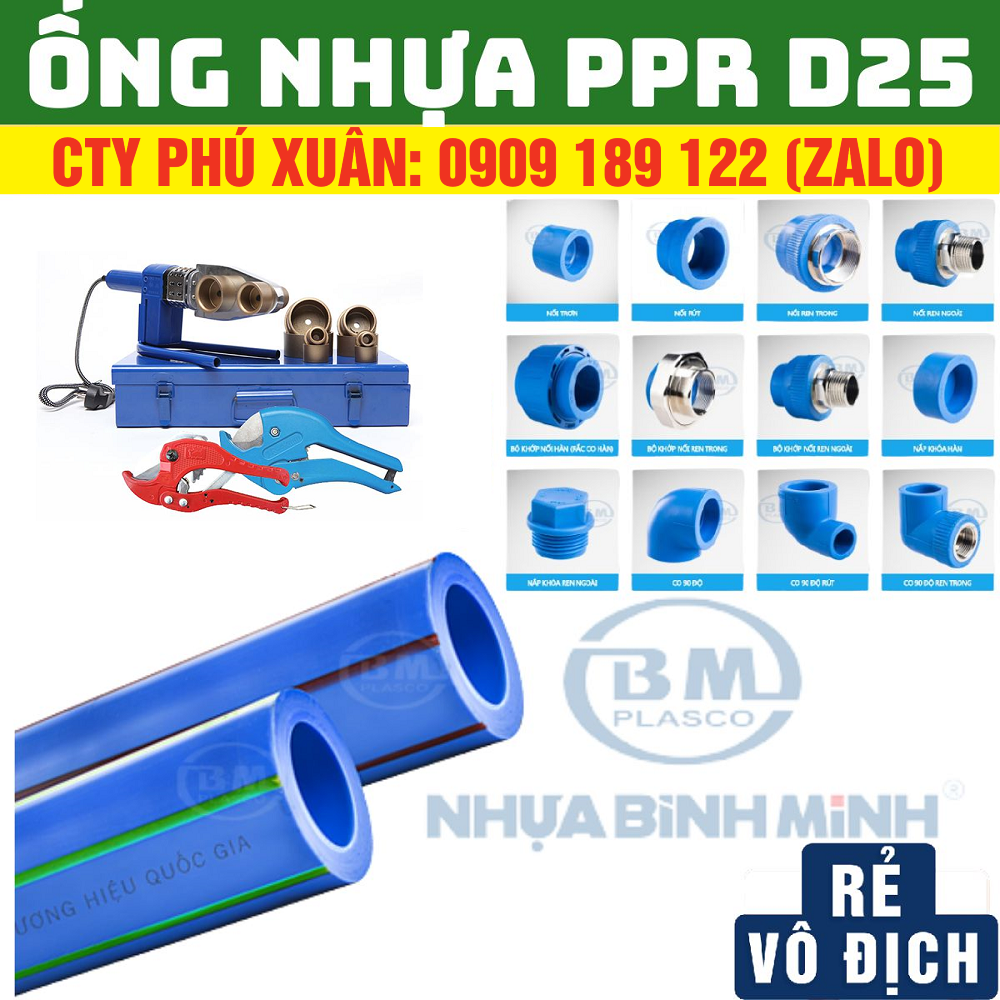 Ống PPR D25 Bình Minh - Giá Rẻ Vô Địch - Kho Sài Gòn