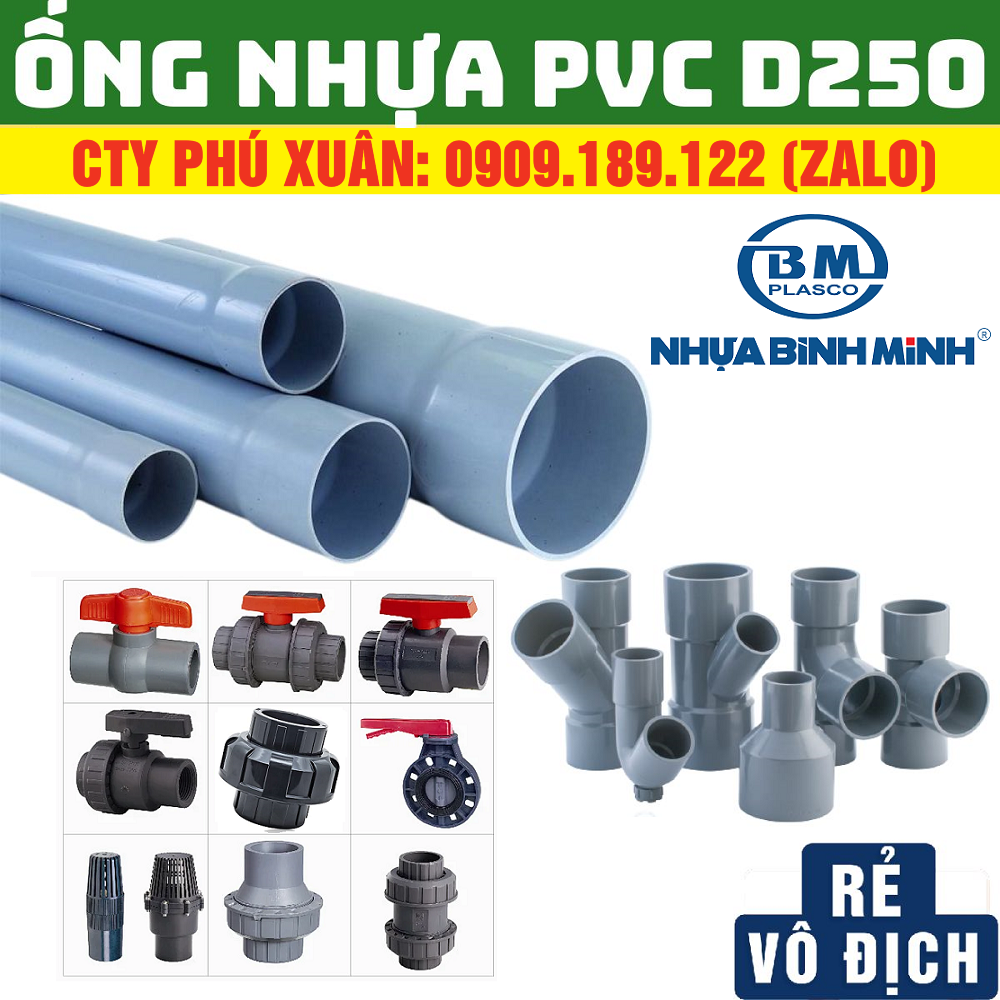 Ống Nhựa Bình Minh Phi 250 - Giá Rẻ Vô Địch - Kho Sài Gòn