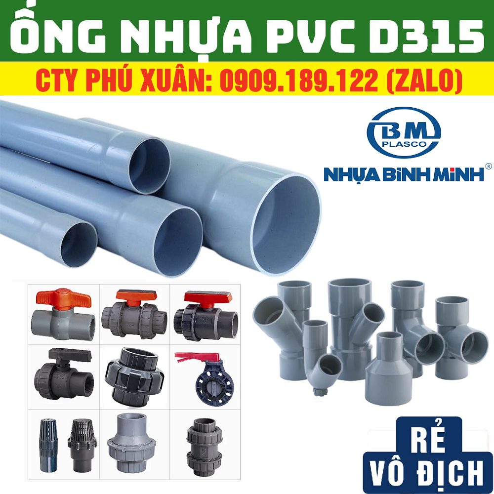 Ống Nhựa PVC D315 Bình Minh - Giá Rẻ Vô Địch - Kho Sài Gòn