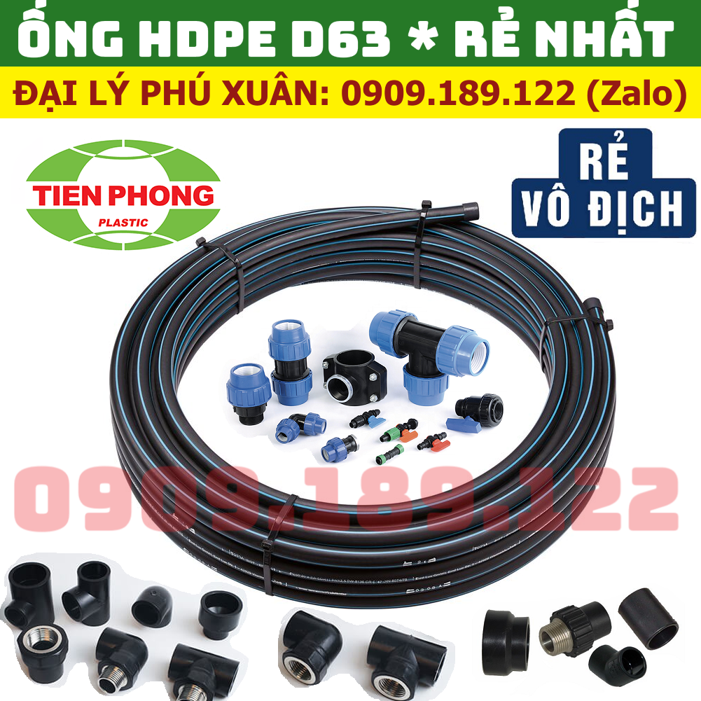 Ống HDPE D63 - Giá Rẻ Vô Địch - Giao Hàng
