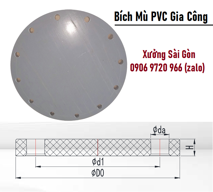 Mặt Bích Mù PVC Gia Công - Xưởng Sài Gòn - Giá Rẻ Nhất
